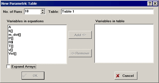 New Parametric Table
