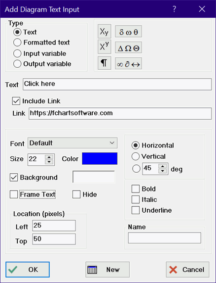 Adding Text, Inputs, and Outputs in the Diagram Window