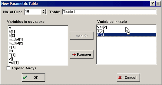 New Parametric Table